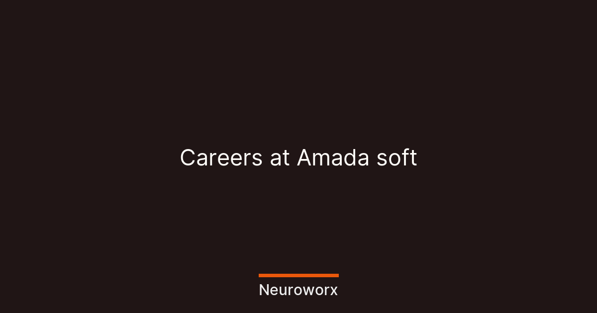 Careers at Amada soft