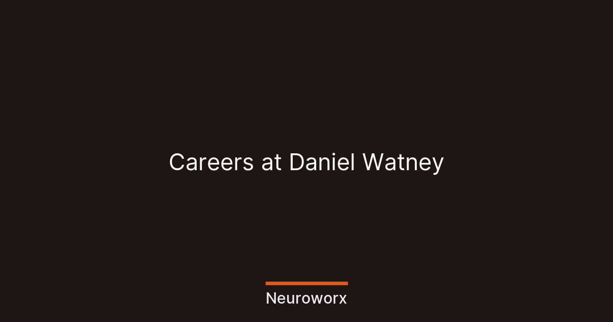 Careers at Daniel Watney
