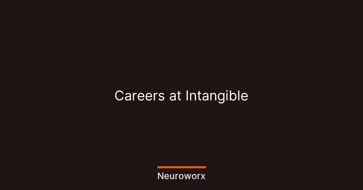 Careers at Intangible
