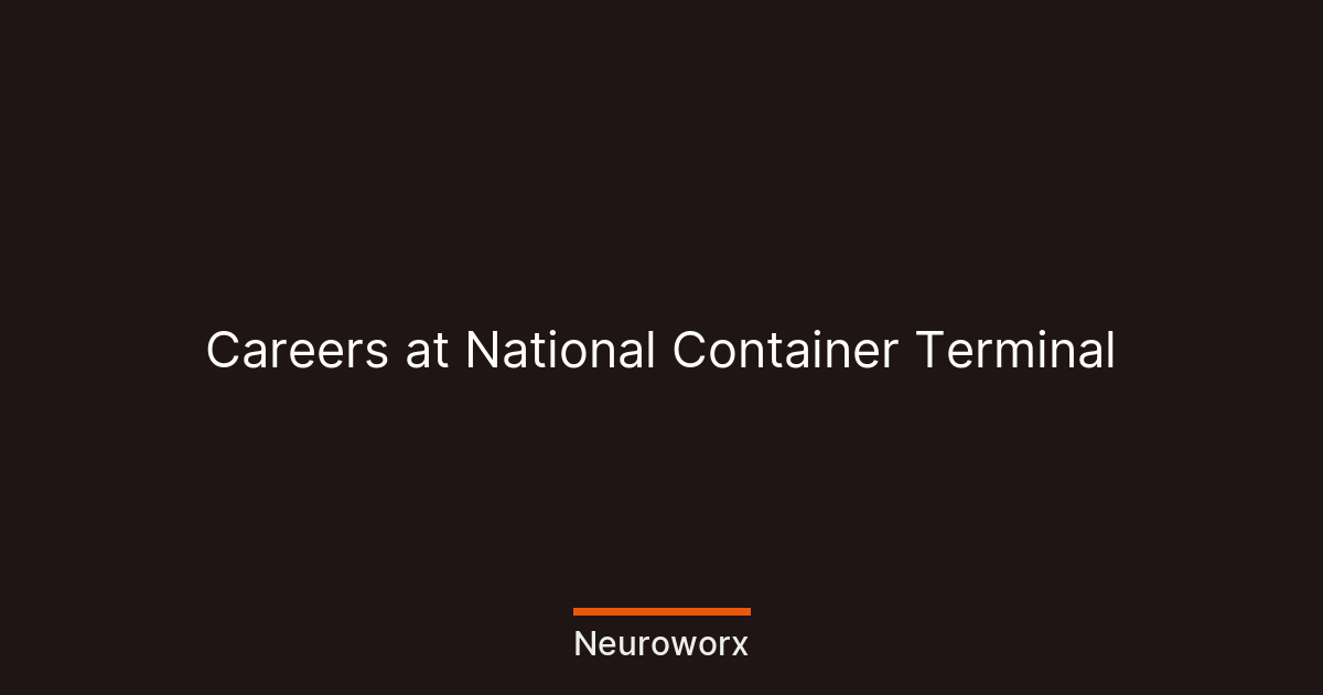 Careers at National Container Terminal
