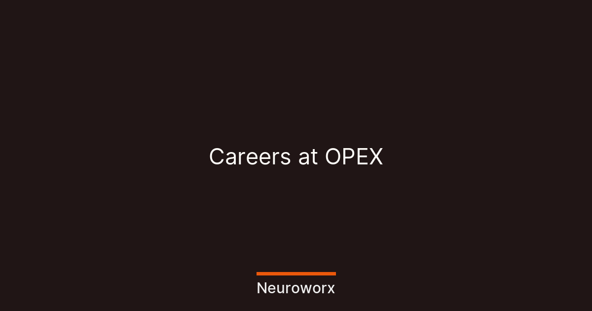 Careers at OPEX