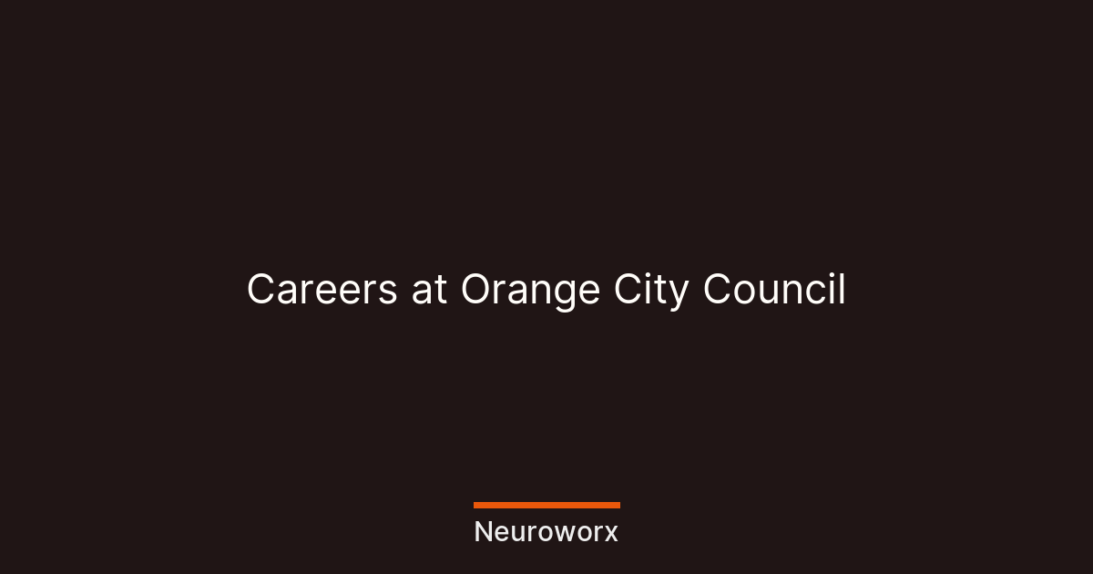 Careers at Orange City Council