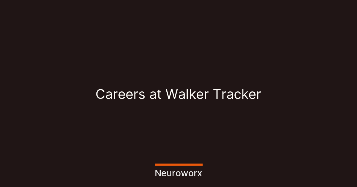 Careers at Walker Tracker